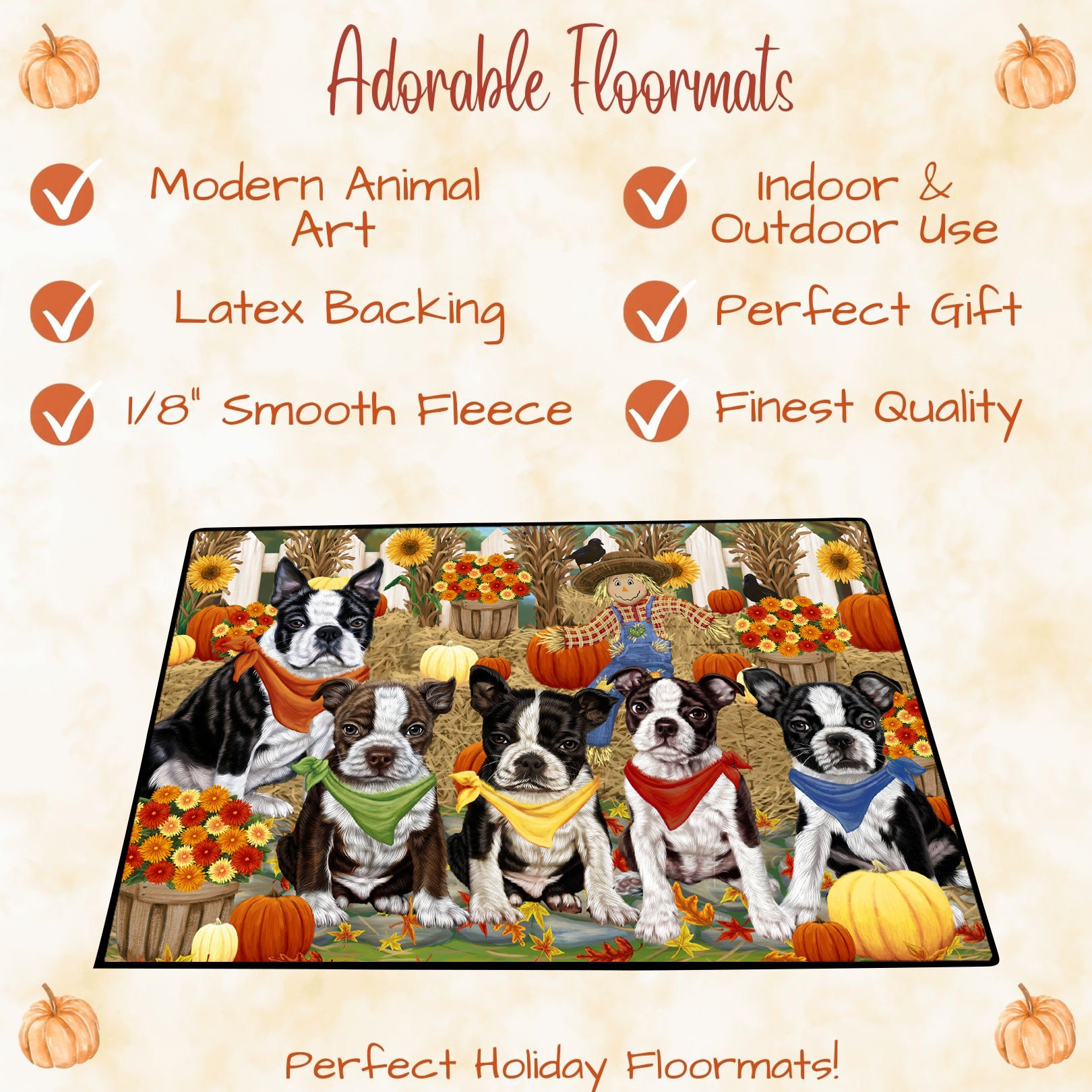 Boston Terrier Dog Floor Mat Anti-slip Door Mat Indoor Outdoor | Etsy