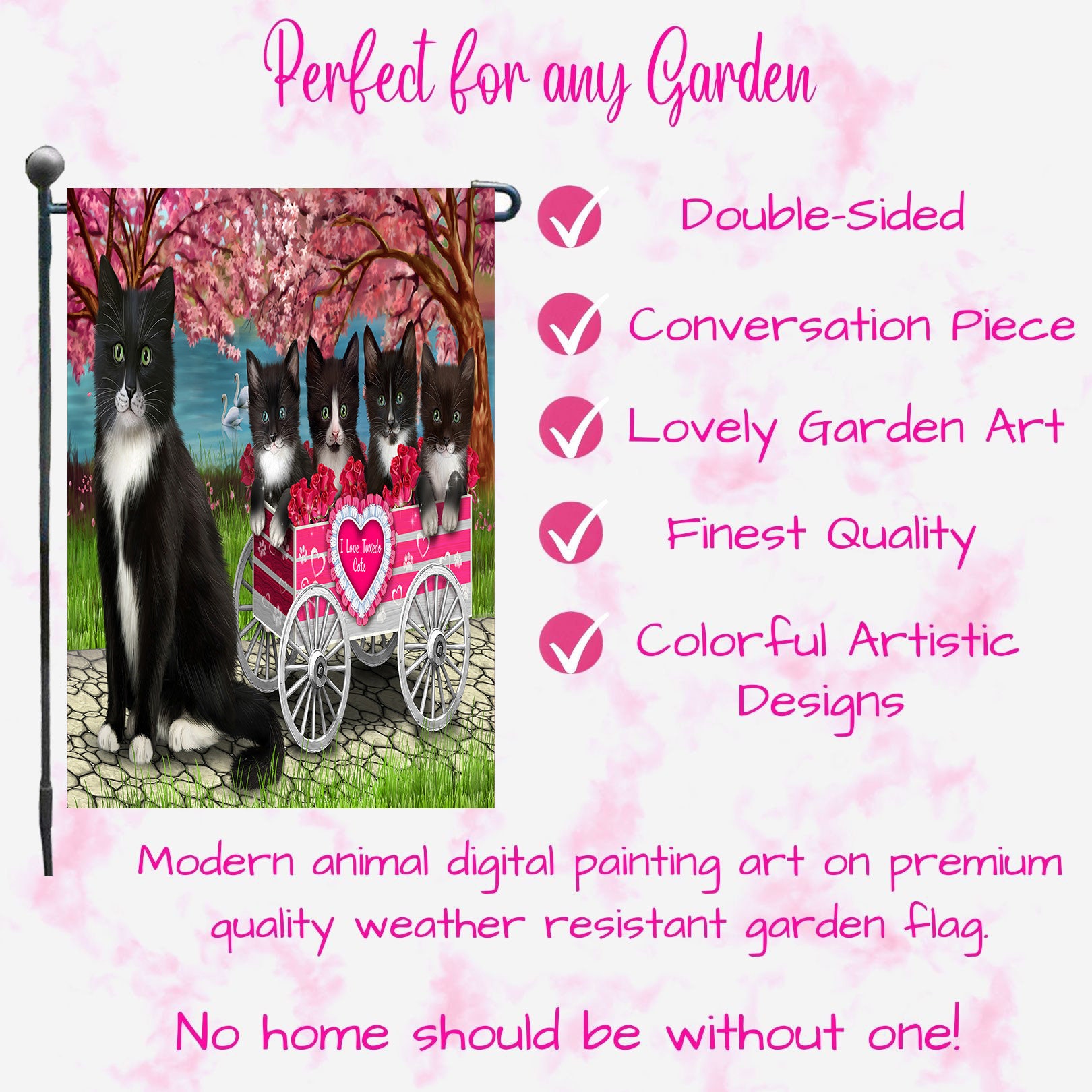 Tuxedo Cat Garden Flags Double Sided Yard Spring Decorative - Etsy
