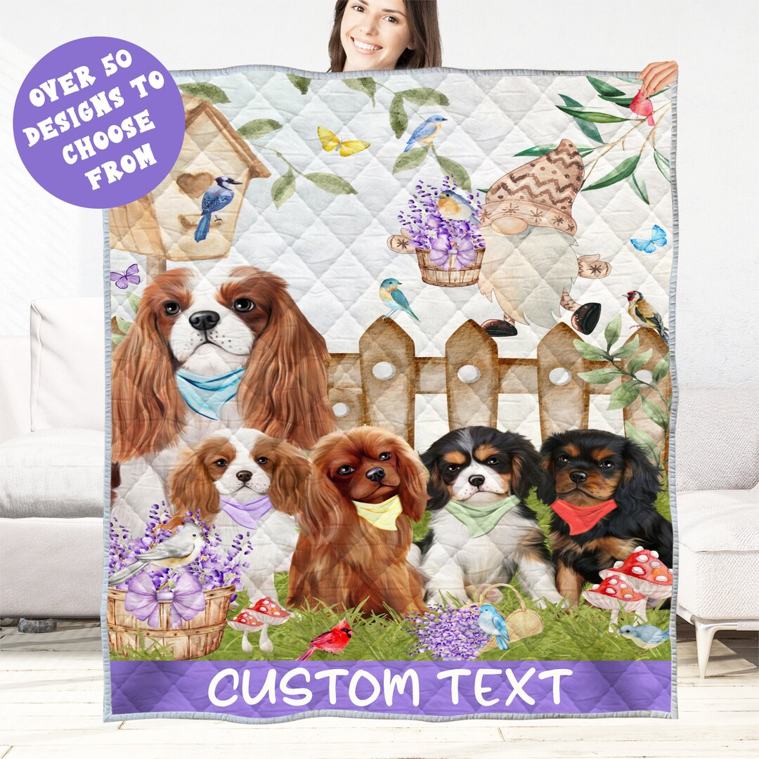 Cavalier King Charles Spaniel Hund Quilt Bettdecke Tagesdecke Weich ...
