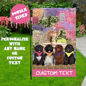 Newfoundland Dog Garden Flags Double Sided Yard Spring Decorative ...