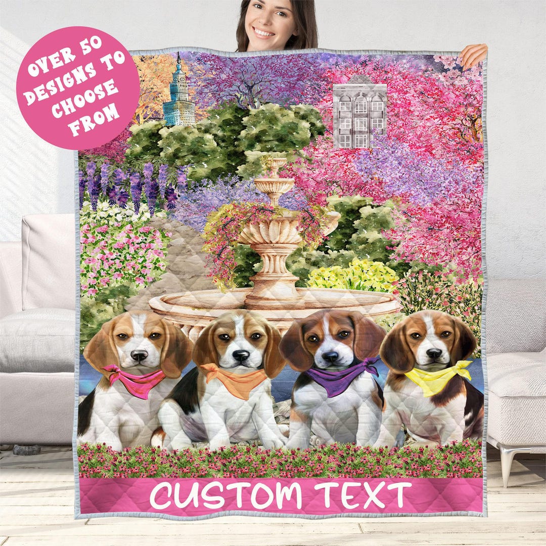 Beagle Dog Quilt Warm Bed Coverlet Bedspread Soft Lightweight Washable ...