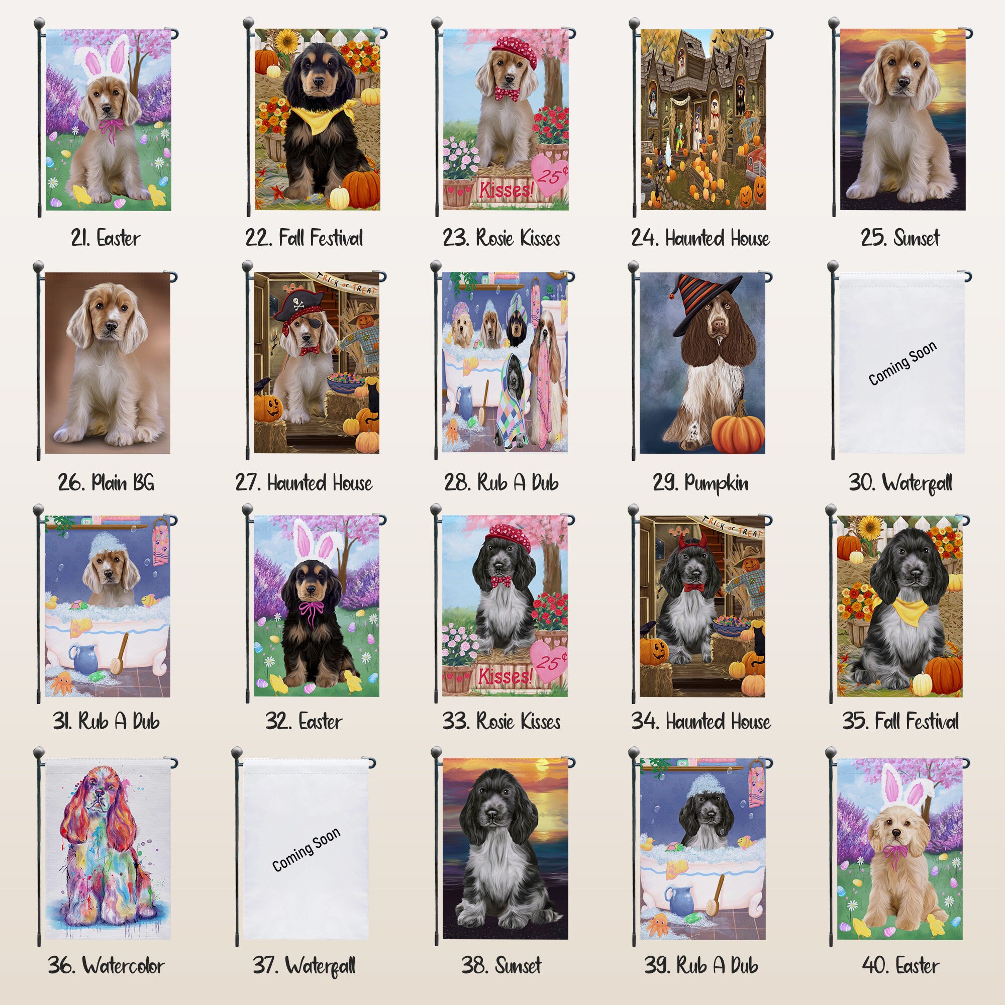 Cocker Spaniel Dog Garden Flags Double Sided Yard Spring - Etsy
