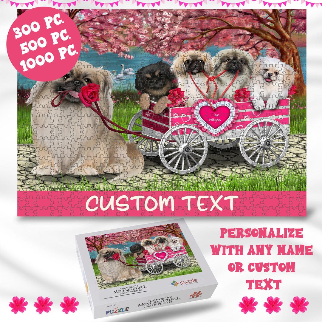 Pekingese Dog Jigsaw Puzzle Personalized Funny Interlocking Puzzle Game ...