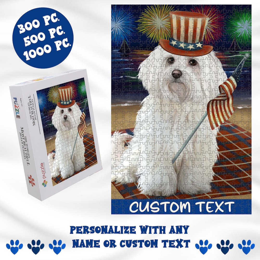 Maltese Dog Jigsaw Puzzle for Adults Animal Printed Interlocking Puzzle ...