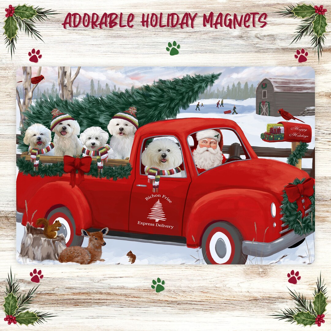 Bichon Frise Magnet for Refrigerator, Dishwasher or File Cabinet, Mini ...