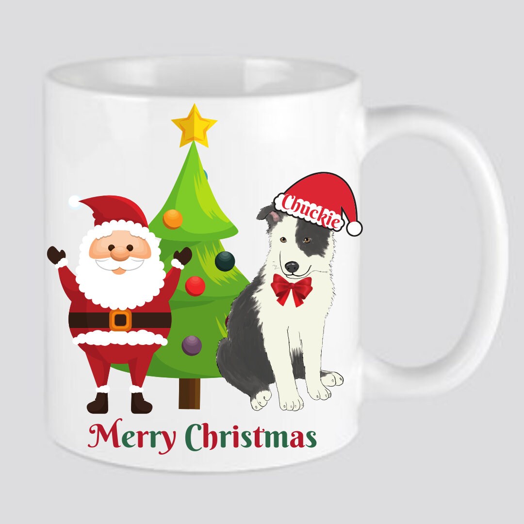 Merry Christmas With Dog and Christmas Tree Mug, Available in Over 90 ...