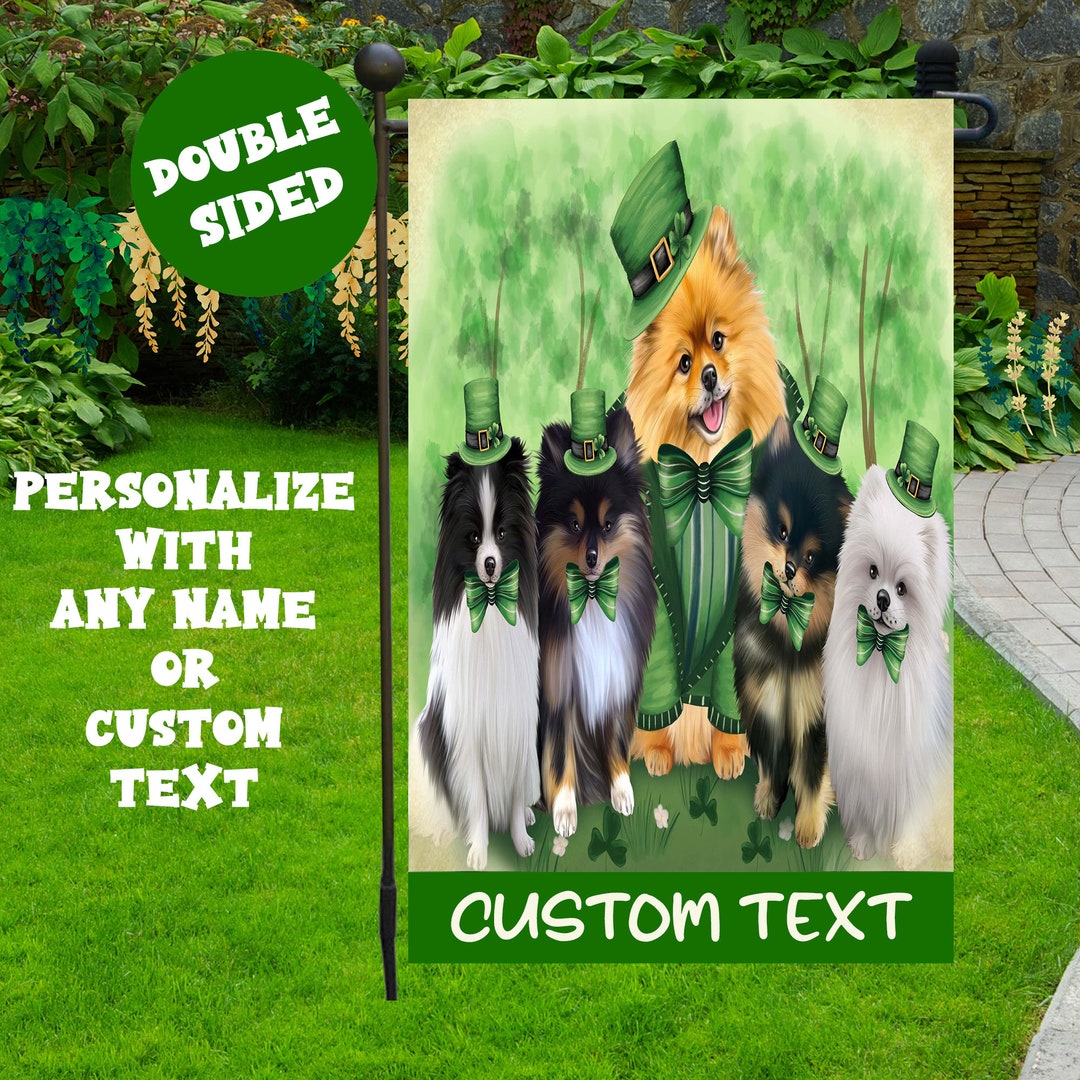 Pomeranian Dog Garden Flags Double Sided Yard Spring Decorative ...