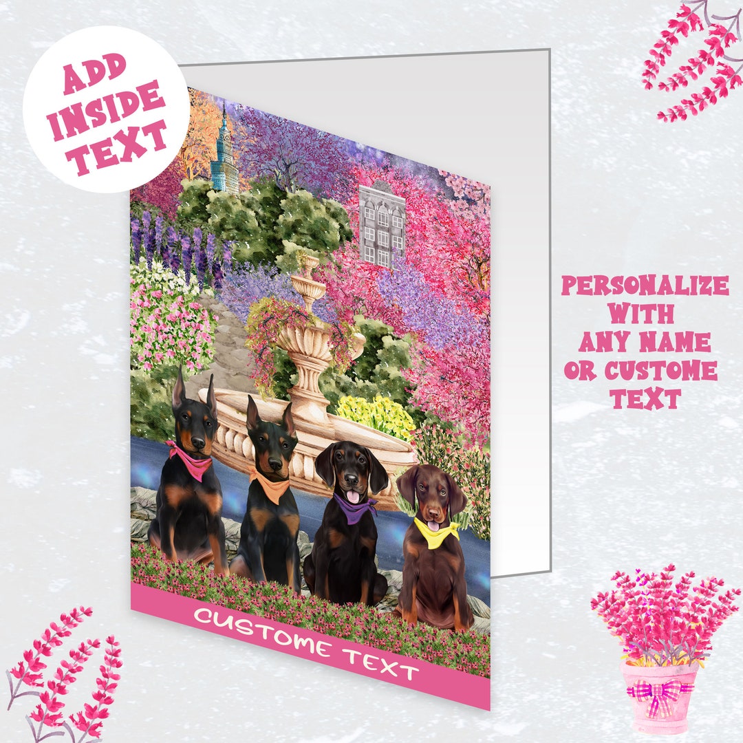 Doberman Pinscher Dog Valentine's Day Greeting Cards Note Cards ...