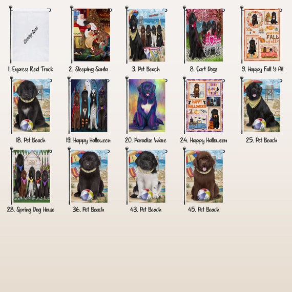 Newfoundland Dog Garden Flags Double Sided Yard Spring | Etsy