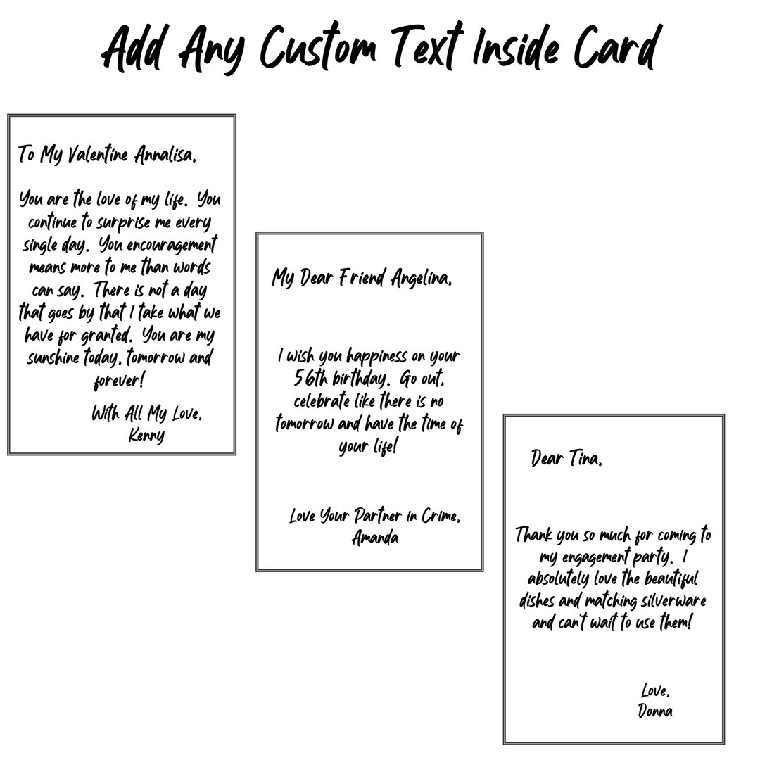 Custom Inside Text for Greeting Cards and Note Cards Let Us Do the Work ...