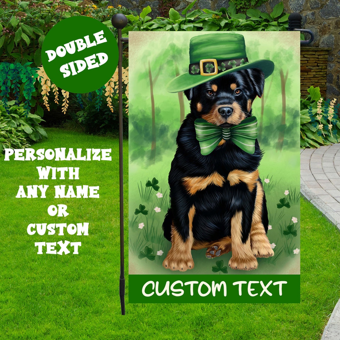 Rottweiler Dog Garden Flags Double Sided Yard Spring Decorative ...