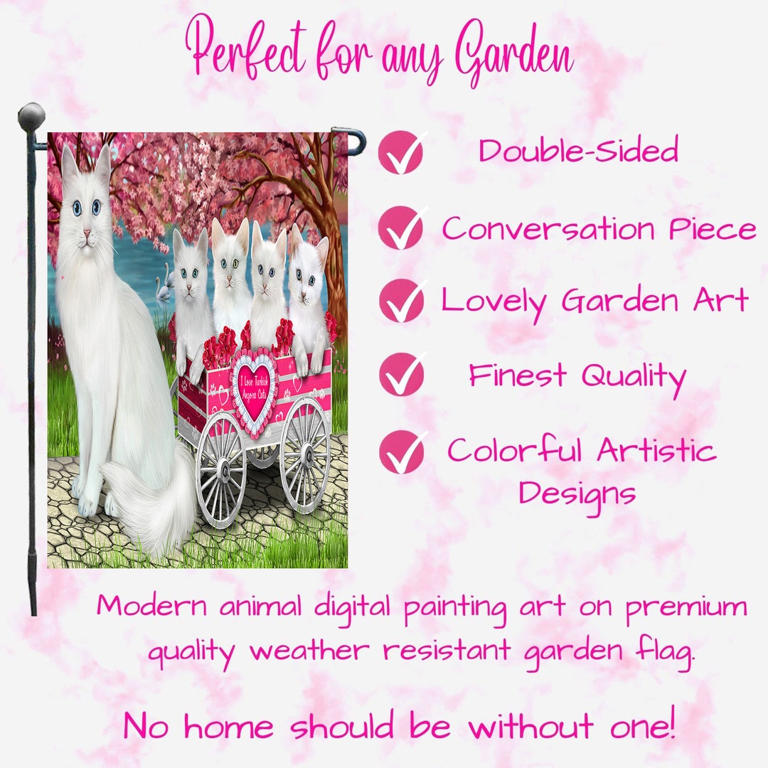 Turkish Angora Cat Garden Flags Double Sided Yard Spring - Etsy