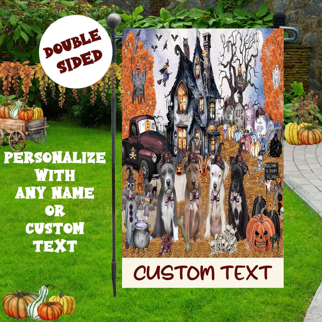 Pit Bull Dog Custom Garden Decor Custom Welcome Sign for Porch Patio ...