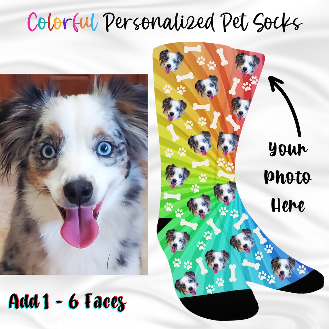 Customized Dog Socks, Dog Lovers, Cat Gift, Dog Personalized Socks ...