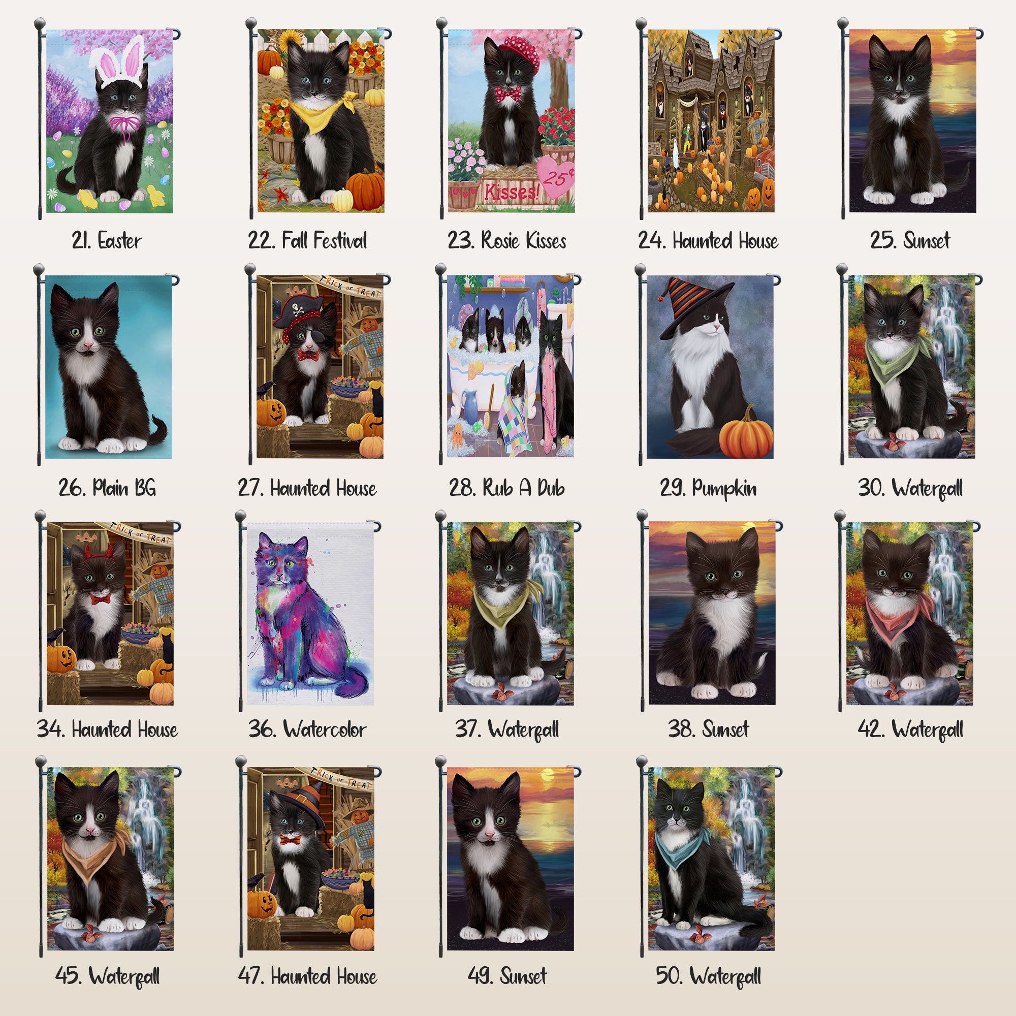 Tuxedo Cat Garden Flags Double Sided Yard Spring Decorative - Etsy