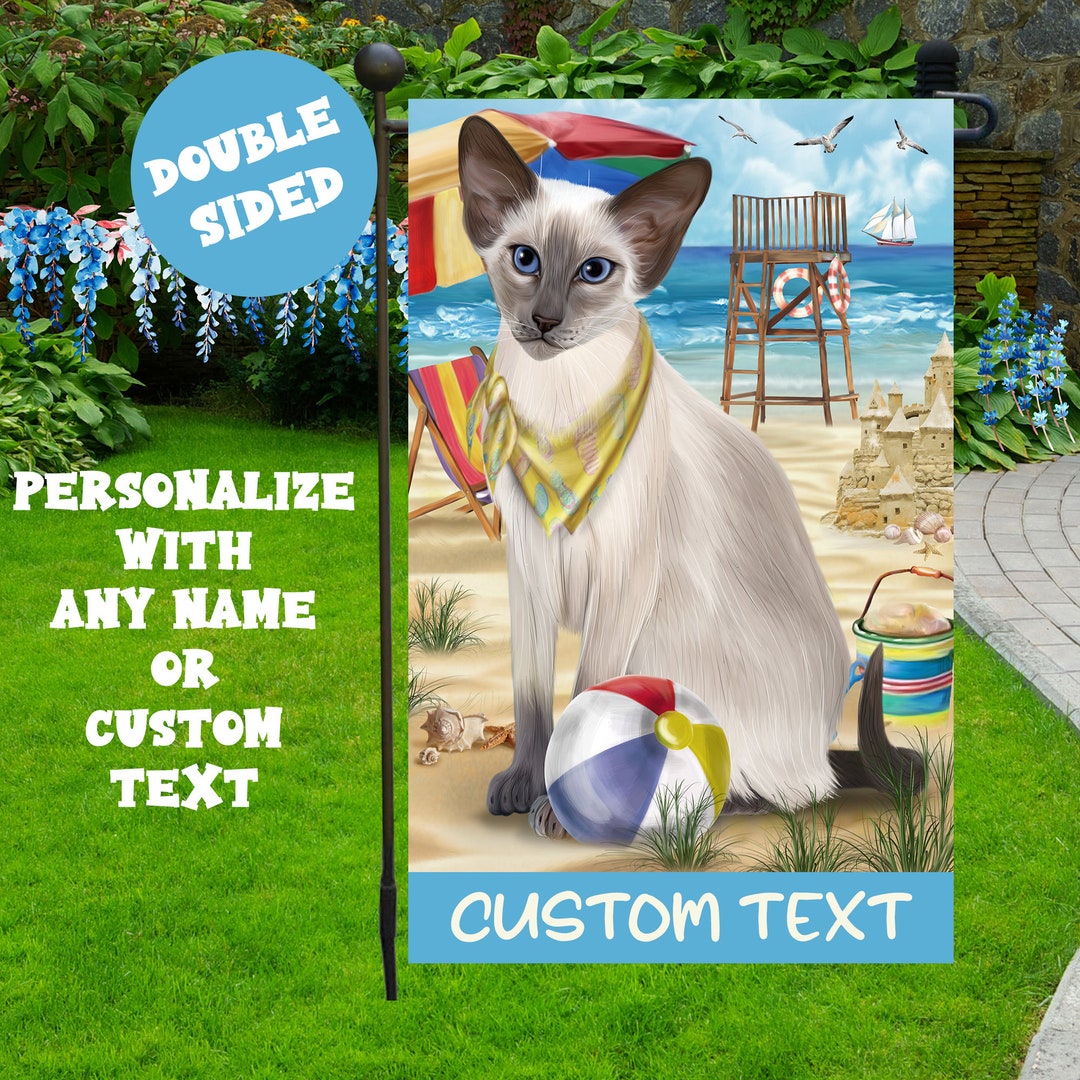 Oriental Blue-point Siamese Cat Garden Flags Double Sided Yard Spring ...