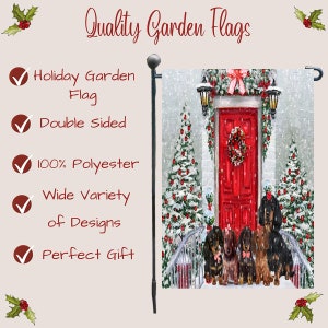 Christmas Dachshund Dog Garden Flags Double Sided Yard Spring ...