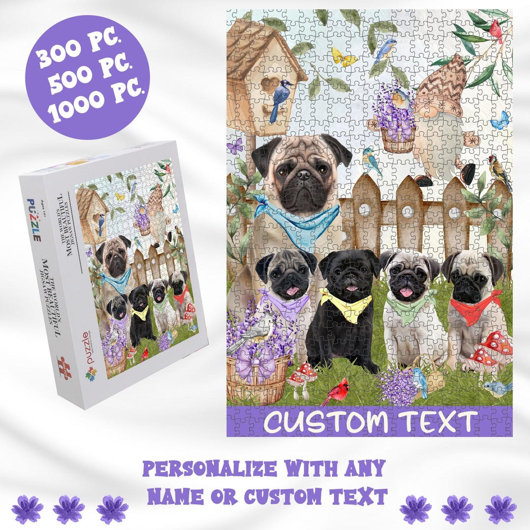 Pug Dog Jigsaw Puzzle for Adults Animal Printed Interlocking Puzzle ...