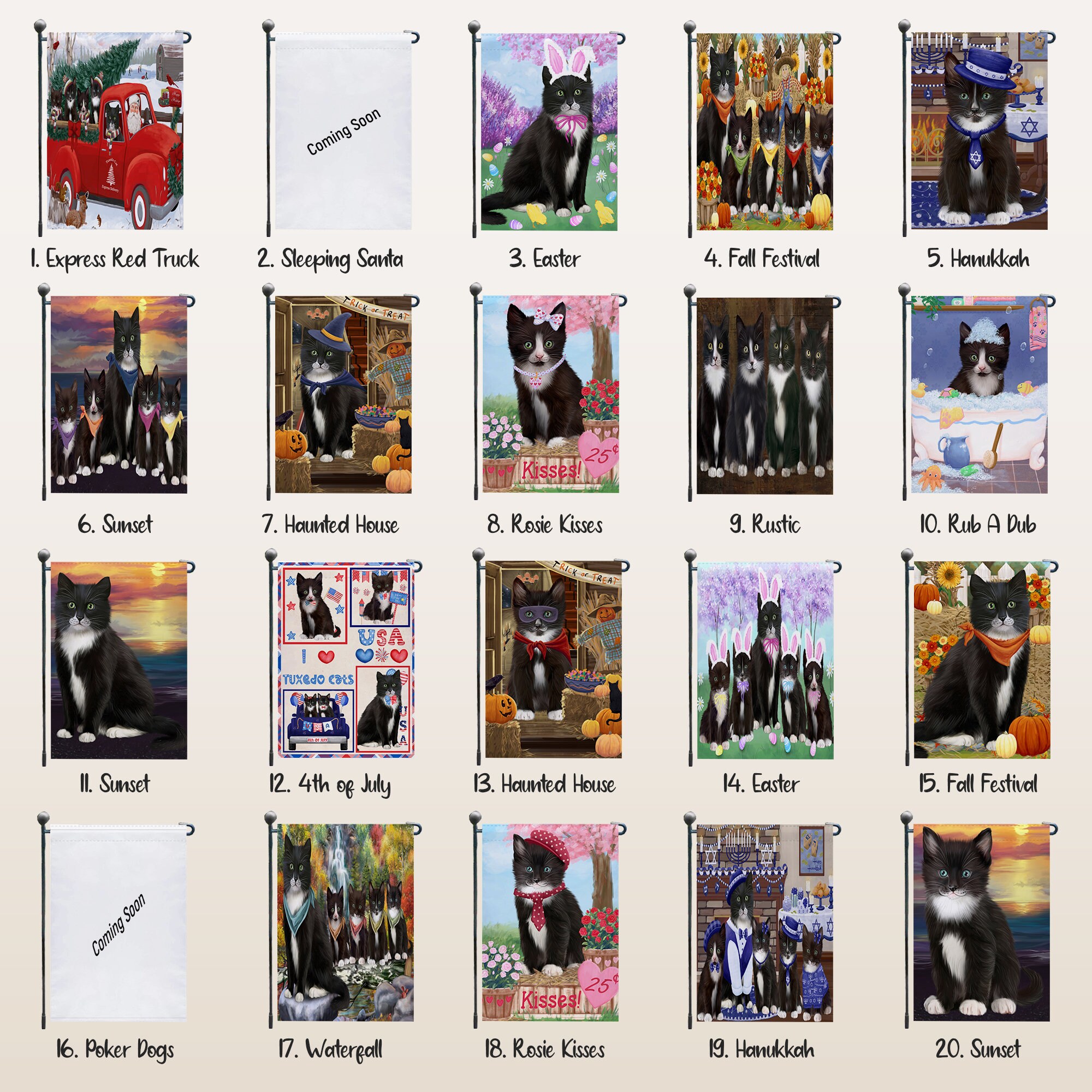 Tuxedo Cat Garden Flags Double Sided Yard Spring Decorative - Etsy