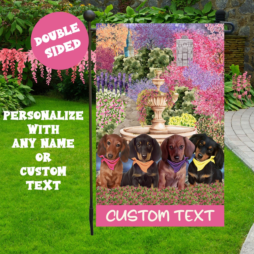 Dachshund Dog Garden Flags Double Sided Yard Spring Decorative ...