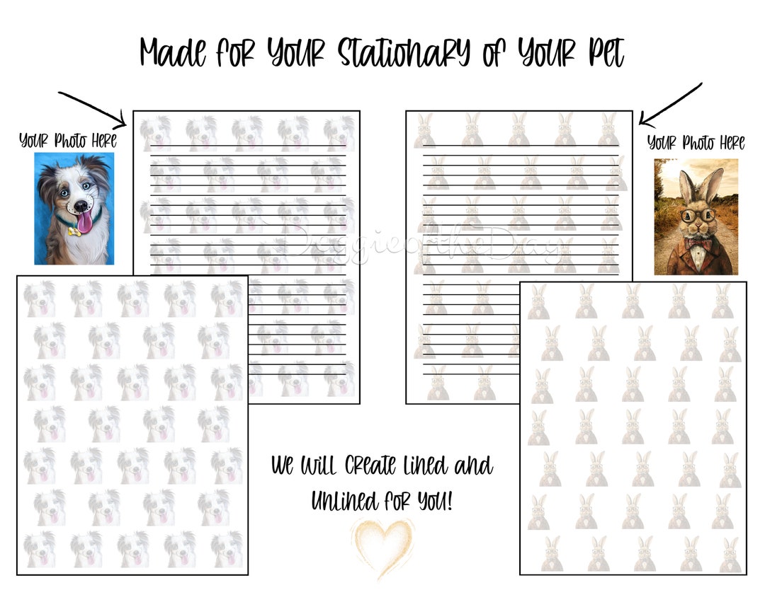 Custom Pet Portrait Notepad, Personalized Lined Note Pad, Personalized ...