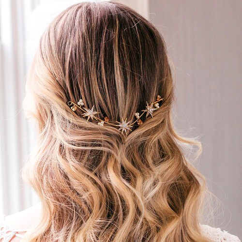Star Bridal Headpiece Wedding Hair Drape Celestial Hair - Etsy