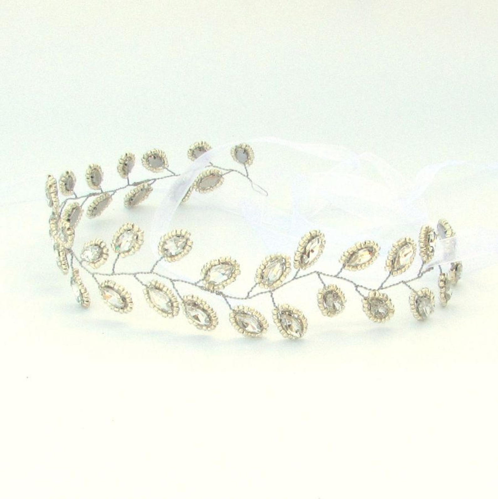 Crystal Wedding Hair Vine Rustic Bridal Headpiece Bridal Etsy