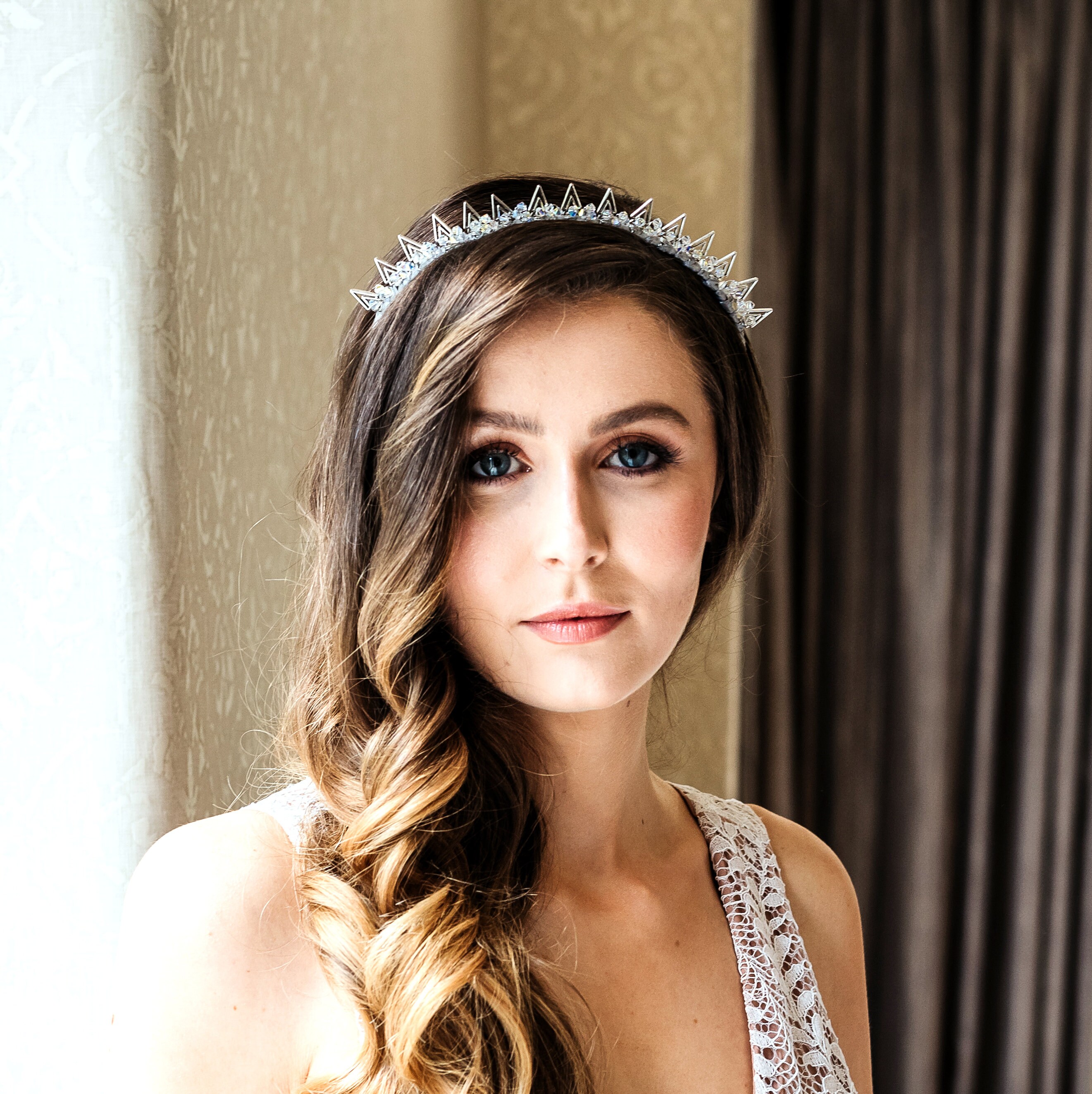 Spike Bridal Crown, Rock N Roll Bride, Alternative Crystal Headpiece ...