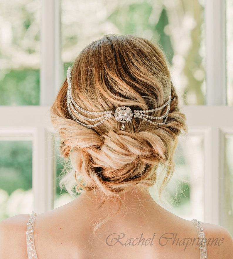 Bridal Hairvine Gatsby, Bridal Hair Chain, Hair Chain Bridal, Gatsby ...
