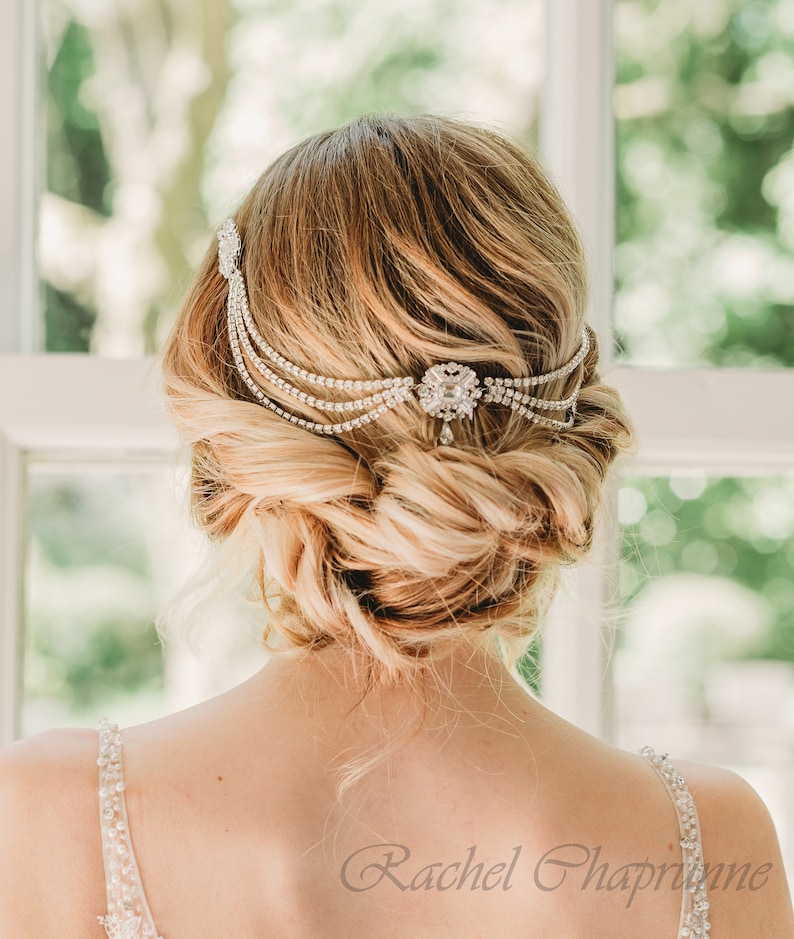 Bridal Hairvine Gatsby, Bridal Hair Chain, Hair Chain Bridal, Gatsby ...