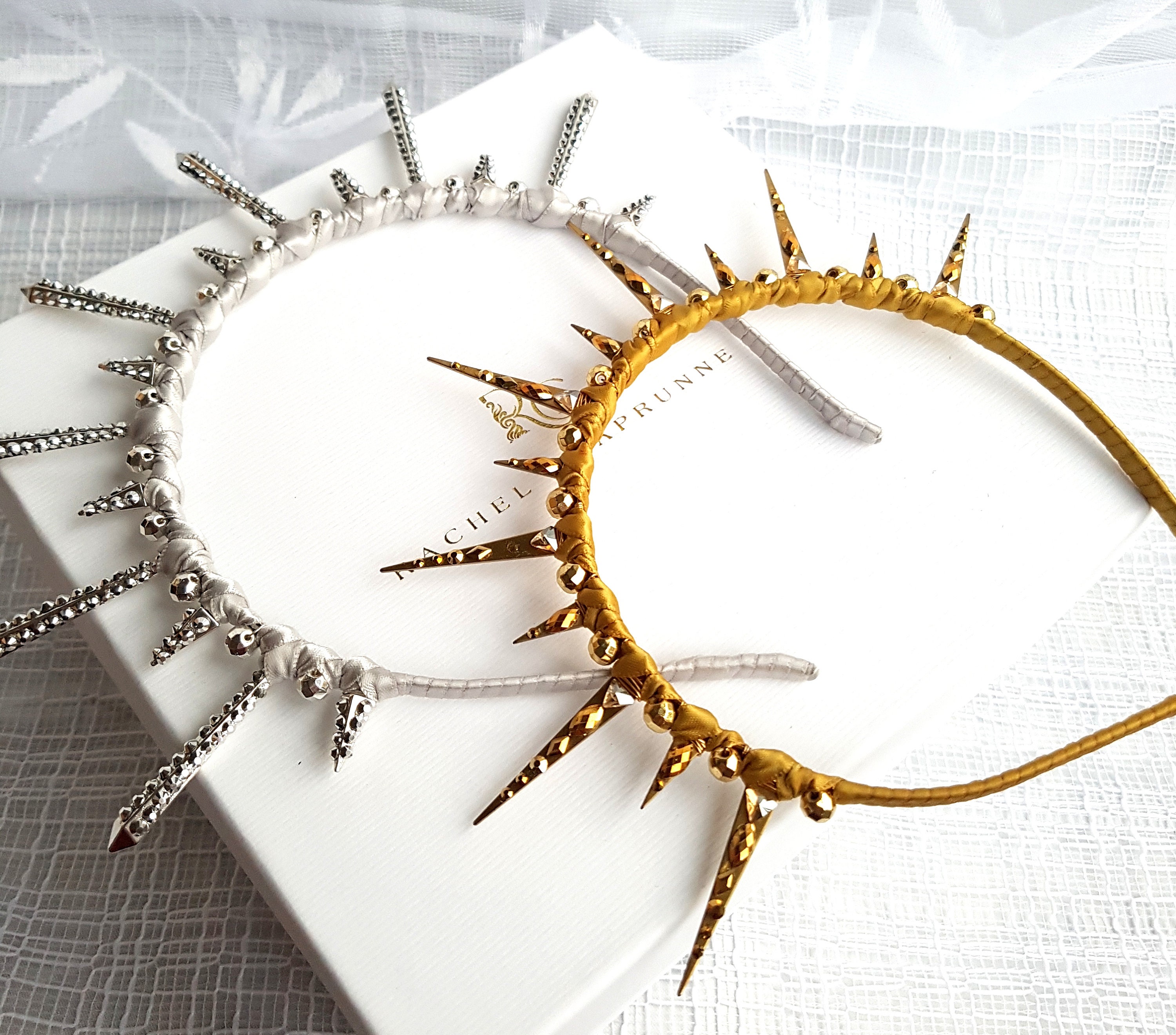 Spiked Headpiece, Gold Spike Crown, Punk Wedding, Spike Halo, Goth ...