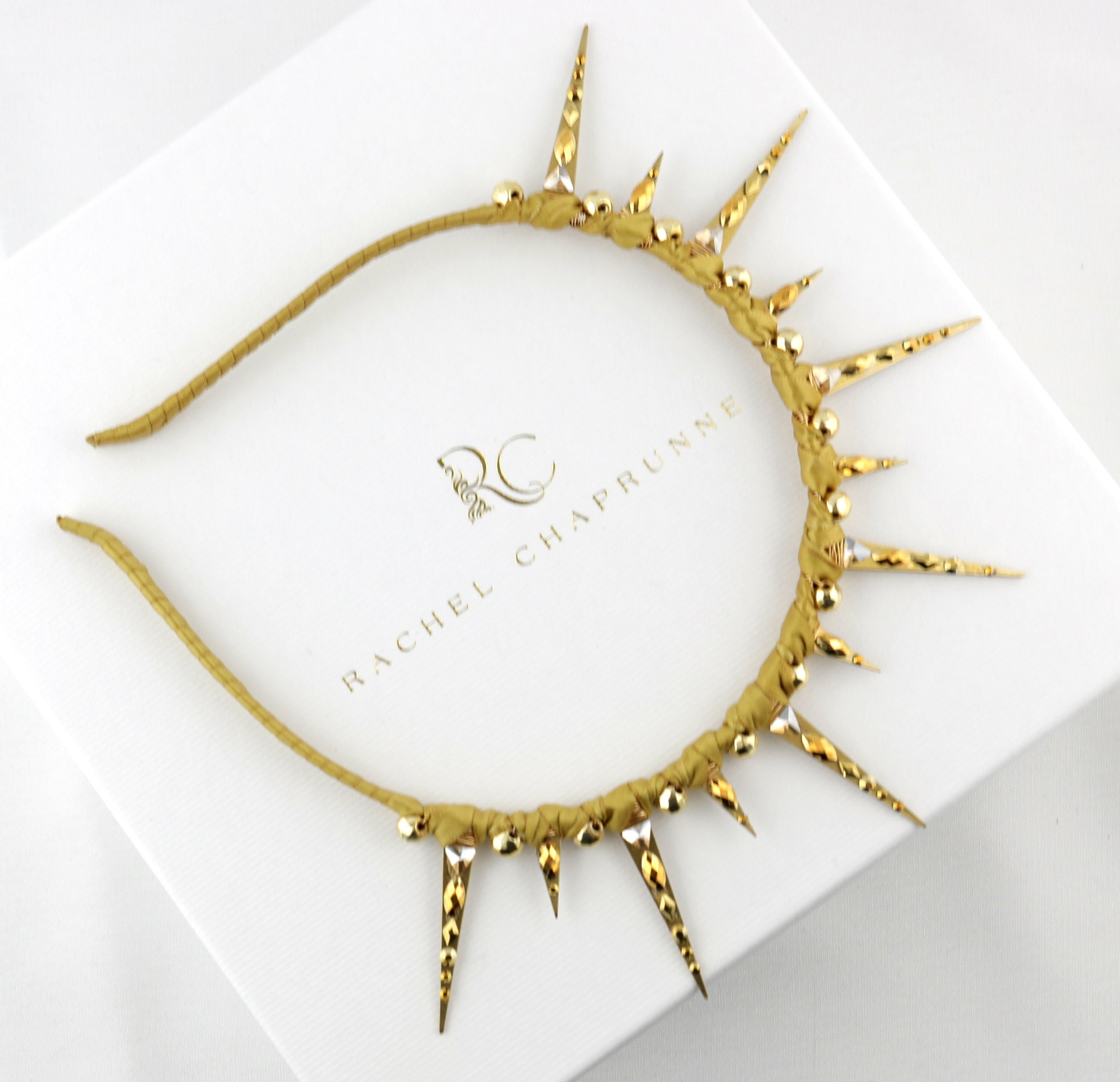 Spiked Headpiece, Gold Spike Crown, Punk Wedding, Spike Halo, Goth ...