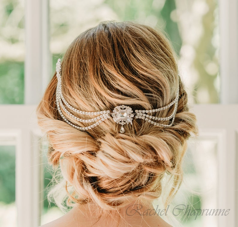 Bridal Hairvine Gatsby, Bridal Hair Chain, Hair Chain Bridal, Gatsby ...