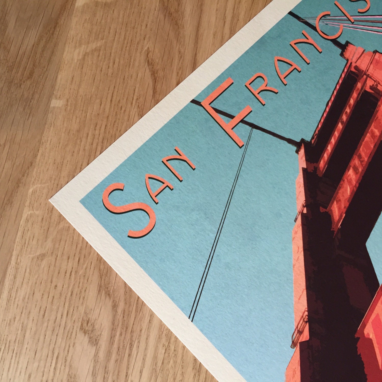 Golden Gate Bridge Travel Poster San Francisco Travel Print - Etsy UK