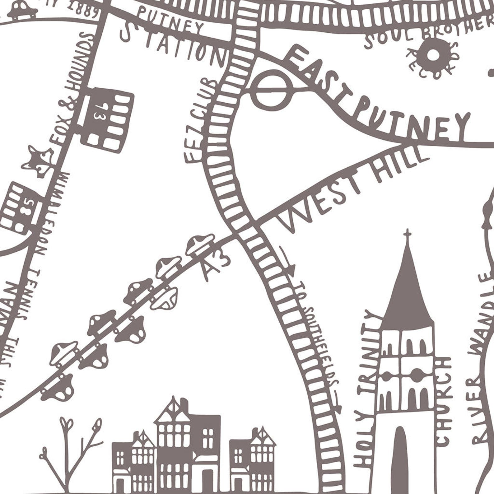 Putney Map Illustration | London Hand Drawn Map Illustration | Putney ...