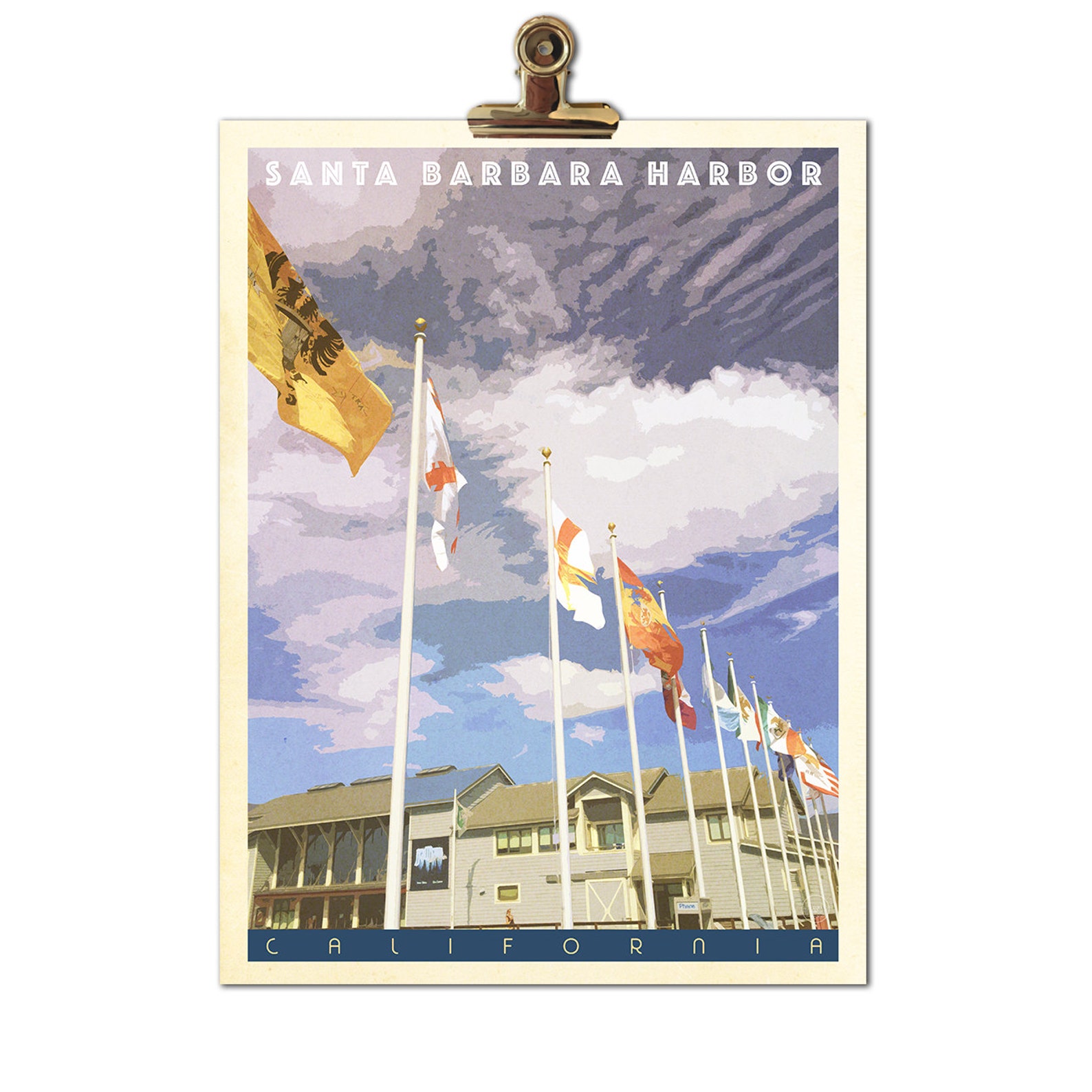 Santa Barbara Poster | Vintage Style Travel Print | Santa Barbara ...