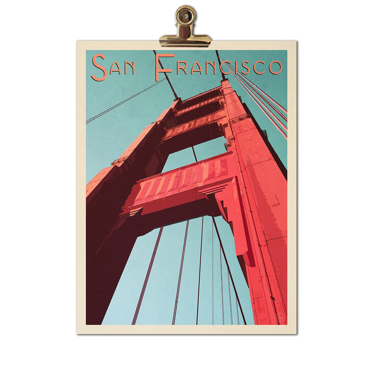 Golden Gate Bridge Travel Poster San Francisco Travel Print - Etsy UK