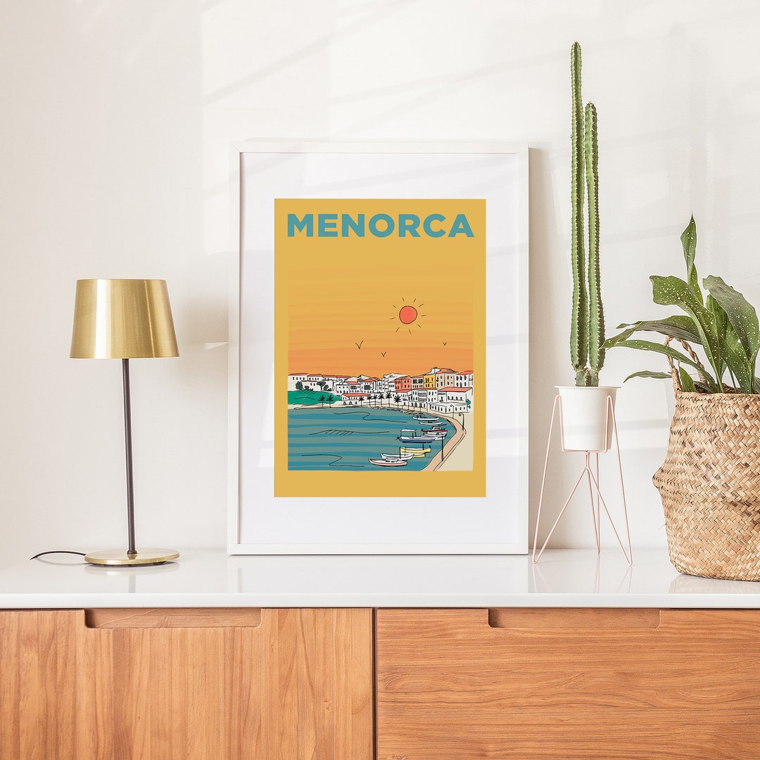 Menorca Travel Print | Minorca Mahon Illustration | Menorca Art Poster ...
