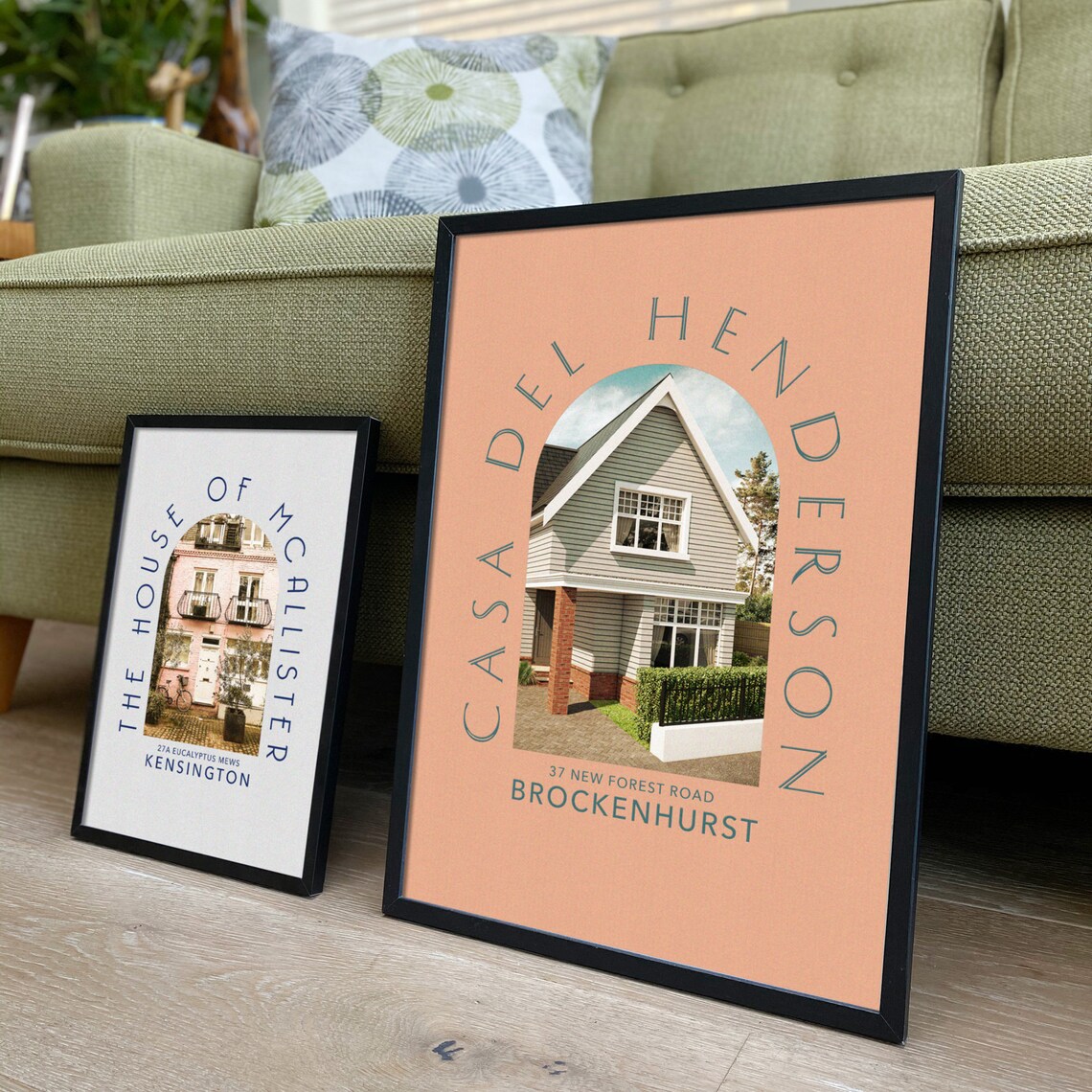 Personalised House Portrait Print Retro Style Photo Print - Etsy UK