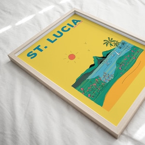 St Lucia Print | St Lucia Illustration | St Lucia Caribbean Holiday ...