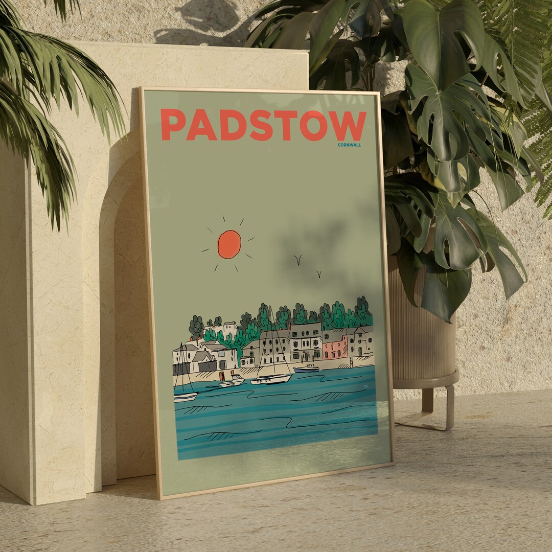 Padstow Cornwall Illustration: Seaside Travel Art Print - Etsy