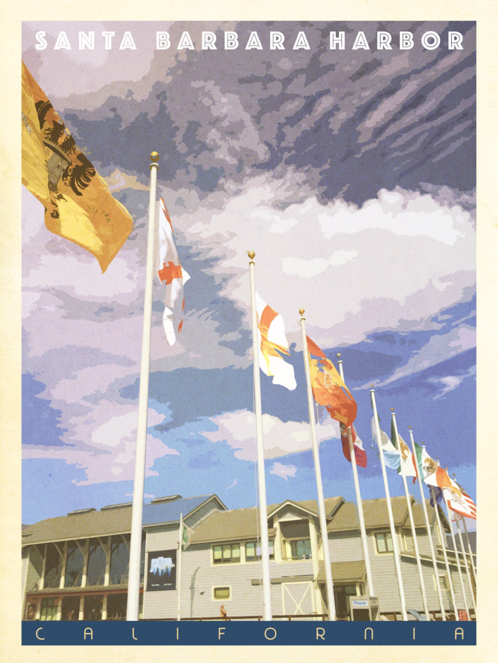 Santa Barbara Poster | Vintage Style Travel Print | Santa Barbara ...