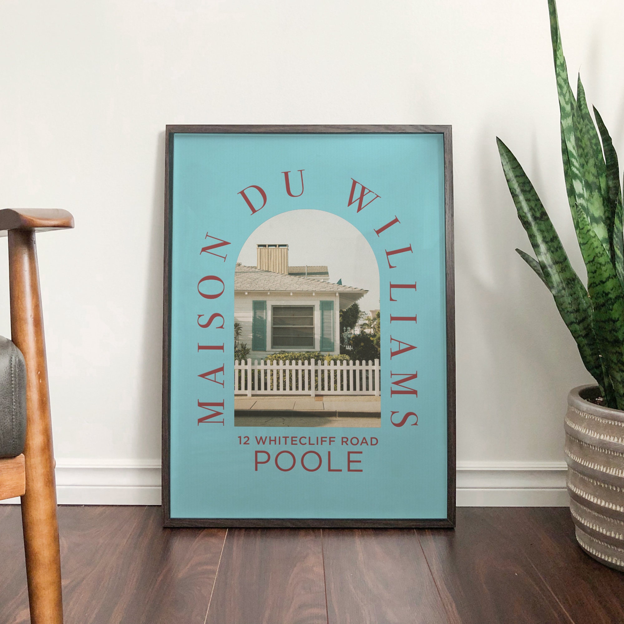 Personalised House Portrait Print | Retro Style Photo Print ...