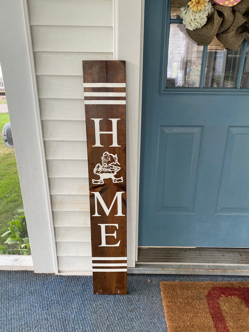 Cleveland Browns Welcome Sign, Cleveland Browns Porch Sign - Etsy
