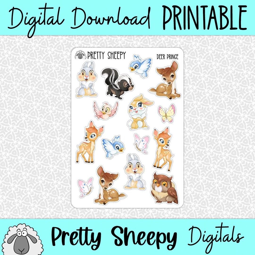 Deer Prince Printable Stickers PNG Digital Download Stickers Print Your ...