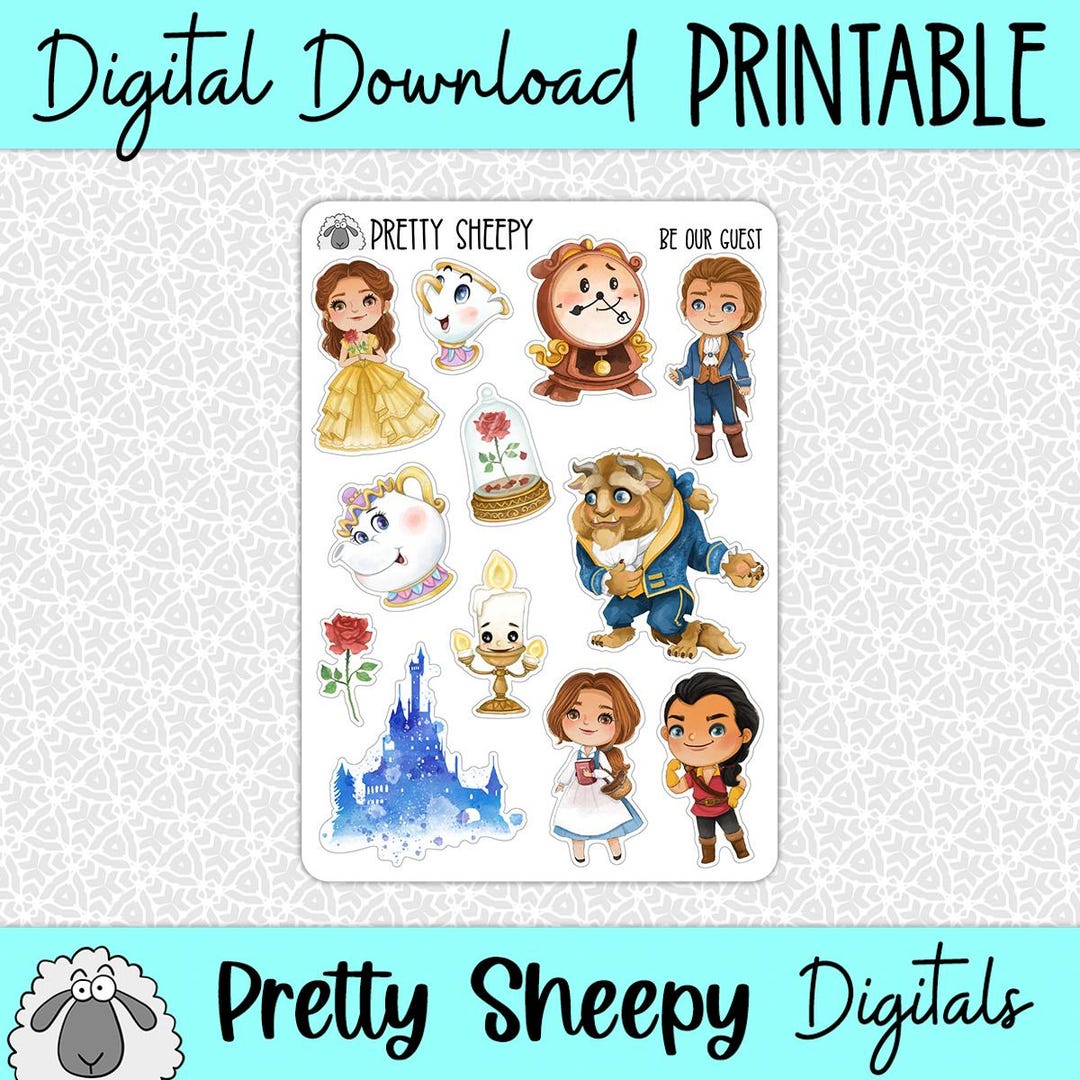 Be Our Guest Stickers: Printable PNG Digital Download - Etsy