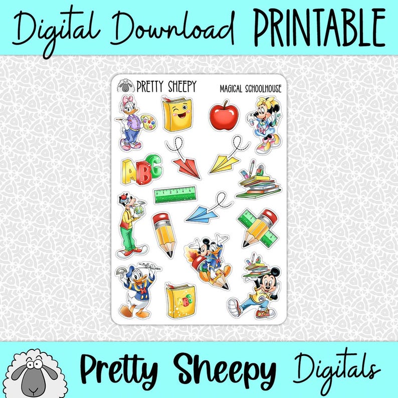 Magical Schoolhouse Stickers: Printable PNG Digital Download - Etsy