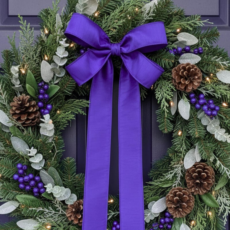 Xmas Wreath Ribbon Purple - Etsy