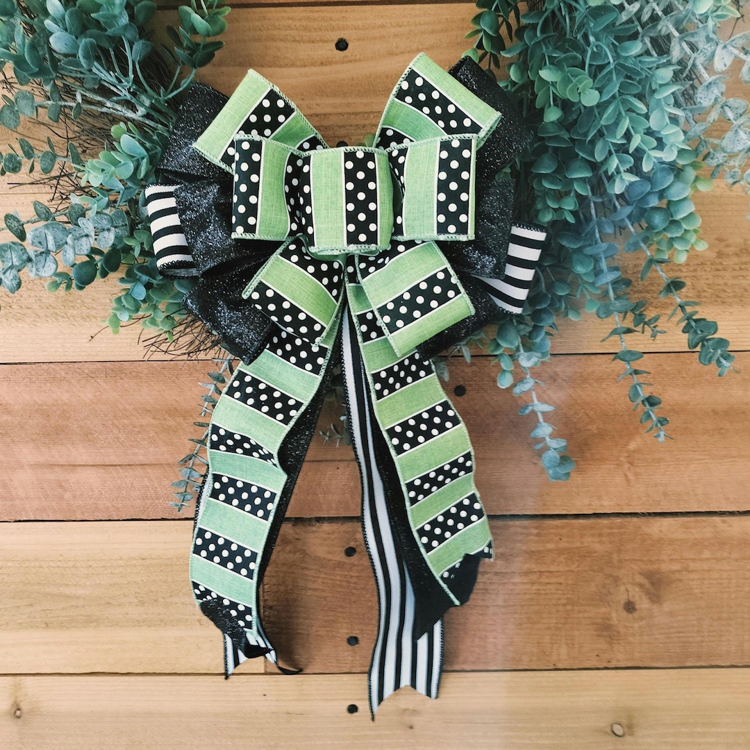St. Patricks Day Bow for Wreath Shamrock Bow St Pattys Day Wreath Bow ...