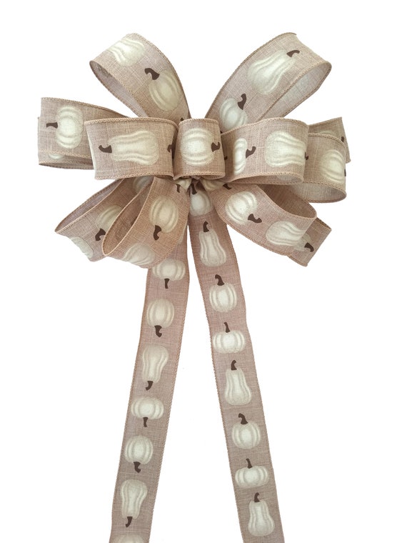 10 Fall Bows for Wreath White Pumpkin Fall Bow - Etsy